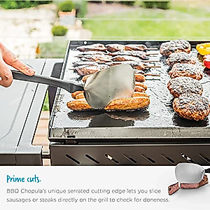 Dreamfarm BBQ Chopula | Flexible Stainless Steel Grill Spatula | BBQ Spatula With Serrated Cutting Edge | Grilling Gifts for Men | Flip, Scrape and Cut Grilling Spatula