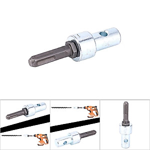 Power Drill Adapter, Square 4 Pits Drill Bit Adapter Earth Auger Adapter Fits Drive Hammer Drill for Electric Hammer to Earth Auger Connector Tool