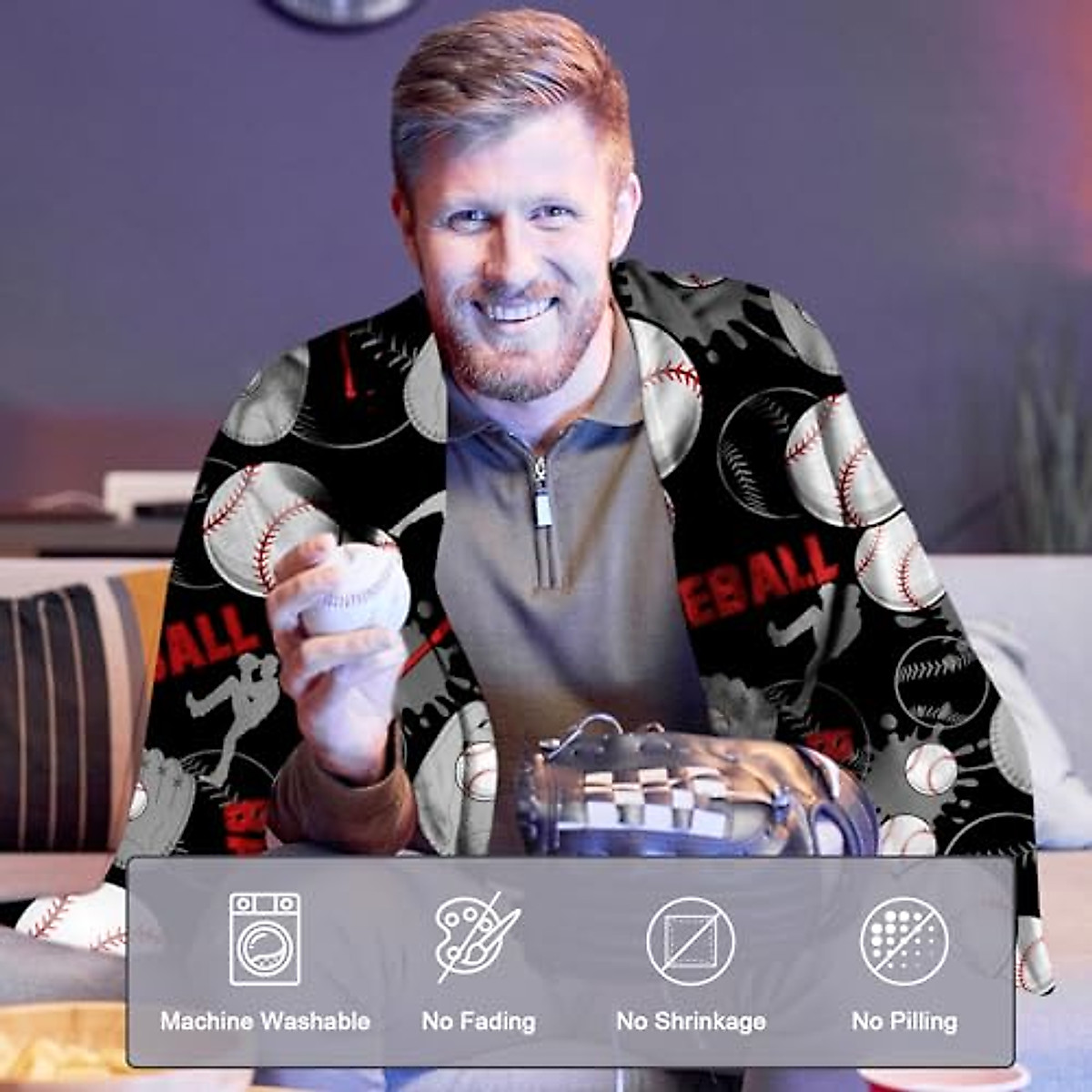 Baseball Blanket for Boys Kids, Baseball Gifts for Boys, Soft Baseball Room Decor Blanket Bedding 40x50 in