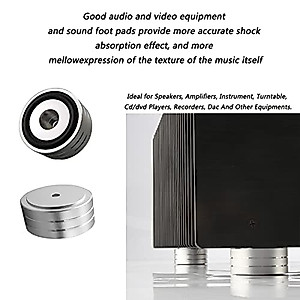 Tertullus 4 Sets High-End HiFi Aluminum Speaker Feet, Shock Base Pad Spikes,40x20mm,Shockproof Stand Pad for HiFi Devices Amplifier Turntable DAC Recorder CD (Silver)