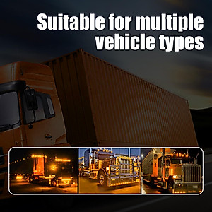 ZBGUN 10 PCS 3/4" 12V Round LED Truck Side Light, Miniature Side Marker Signal Indicator Light, LED Gap Crystal Light Night Warning Light, Universal for Most Trucks Vans Cars Buses Trailers (Yellow)