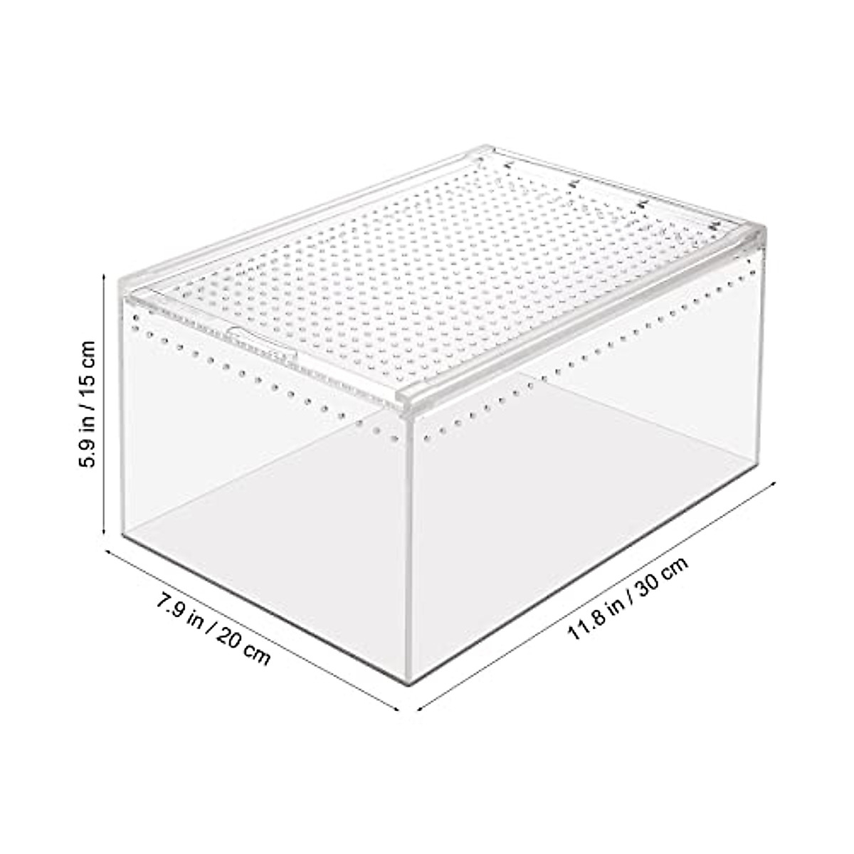 POPETPOP Reptile Breeding Box, Reptile Feeding Container Aquarium Breeding Tank Transparent Reptile Feeding Box Reptile Terrarium Habitat for Snake Turtle Lizards