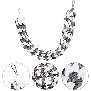 1Pc Ferret Toys, Sugar Glider Climbing Toys Rat Swing Hanging Toy Parrot Climbing Rope Bird Perches Stand Pet Swing Hamster Cage Accessories for Small Animals, Grey White