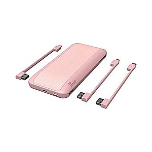 HALO 10000 AC - Contains a 10,000mAh Internal Battery with Built-in AC Wall Plug & Charging Cables - Blush
