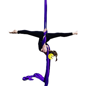 Dasking Premium Aerial Silks Equipment - Safe Deluxe Aerial Kit (Dark Purple)