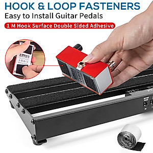 AKLOT Guitar Pedal Board with Built-in Power Supply Guitars Effect Pedalboard Aluminium Alloy Power Supply 19" x 5" with Bag, Pedal Cable