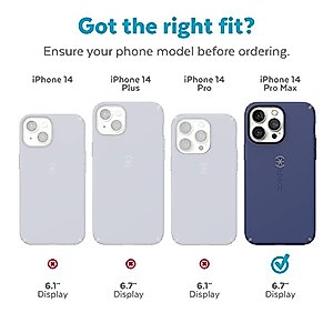 Speck for iPhone 14 Pro Max 6.7 Inch Model Case - Slim Hard Phone Case with Drop Protection, Scratch Resistant & Anti Yellowing Case with No Slip Gemshell Grip
