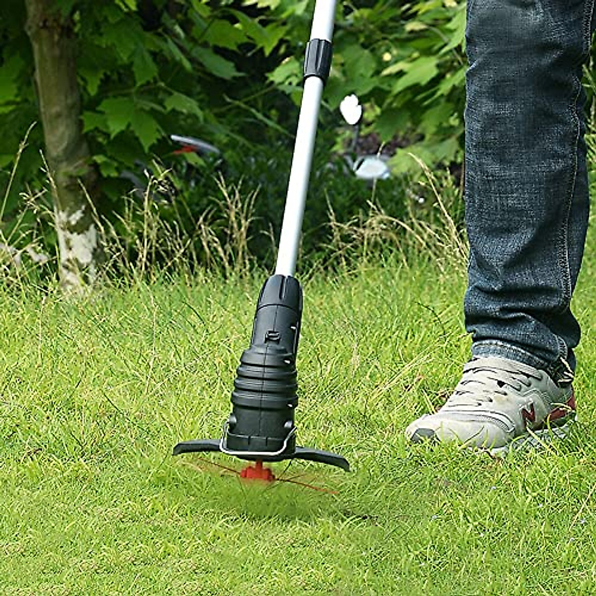 Wireless Electric Lawn Mower 2000mah Li-ion Battery Adjustable Cordless Grass Trimmer Garden Pruning Tools - Lawn Mower - - (Style: B, Color: Black)