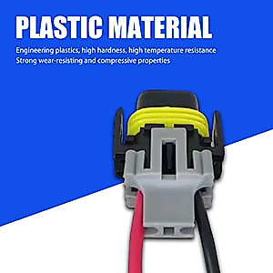 Miytsya 2 PCS H11 Socket Female Wire Harness Connector for Fog Light High Low Beam Bulb Replace H11 Female Wiring Adaptor (Black)