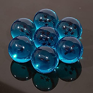 Hovico 7pcs 42 MM Collectible Crystal Acrylic Resin Glass Ball with Gift Box Dragon Transparent Play Balls (Blue)