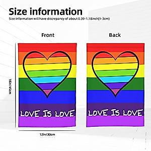 Love Is Love Rainbow Pride Garden Flags Vertical Double Sided Holiday Rainbow Flag Love Is Love Garden Flag Outside Decor For Home Yard Farmhouse 12×18 Inch