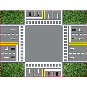 Vinyl Card Road Tiles Paper Road City Town Play Custom Driving Road and Parking Lot for 1/64 Ho Scale Car Track Builder for Kids Best Birthday Gifts Toys Boys Girls Ages 3+ Size of each Tile 12x 12 in