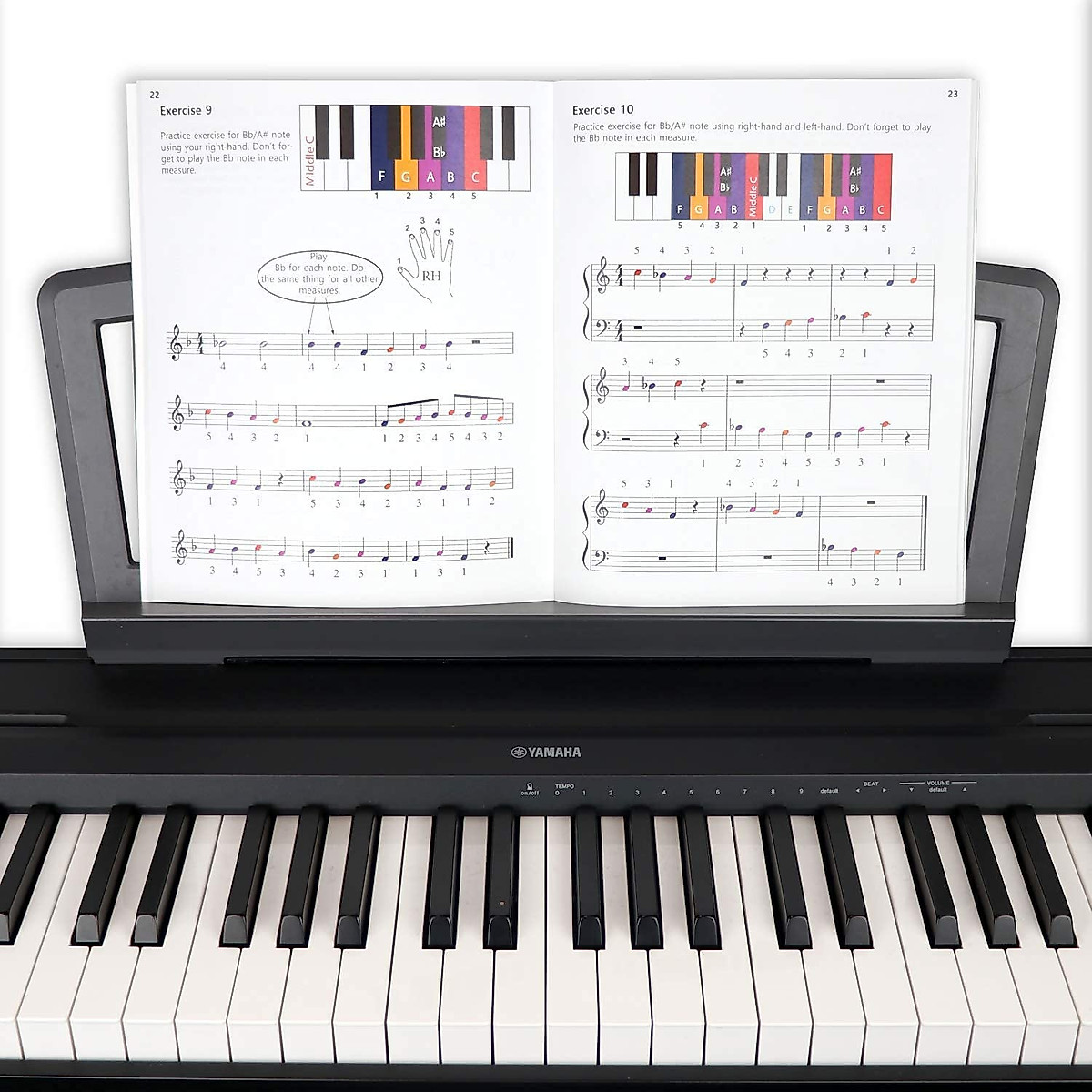 Piano Lessons Book 2: A Complete guide for Kids and Beginners; Color Coded Staff Notes; Designed and Printed in USA