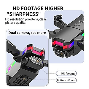 Aerial Photography Drone - RC Drone with Dual 4K HD FPV Camera and Dual Battery, Foldable Mini Remote Control Quadcopter, Altitude Hold, Headless Mode, Gifts for Women Men