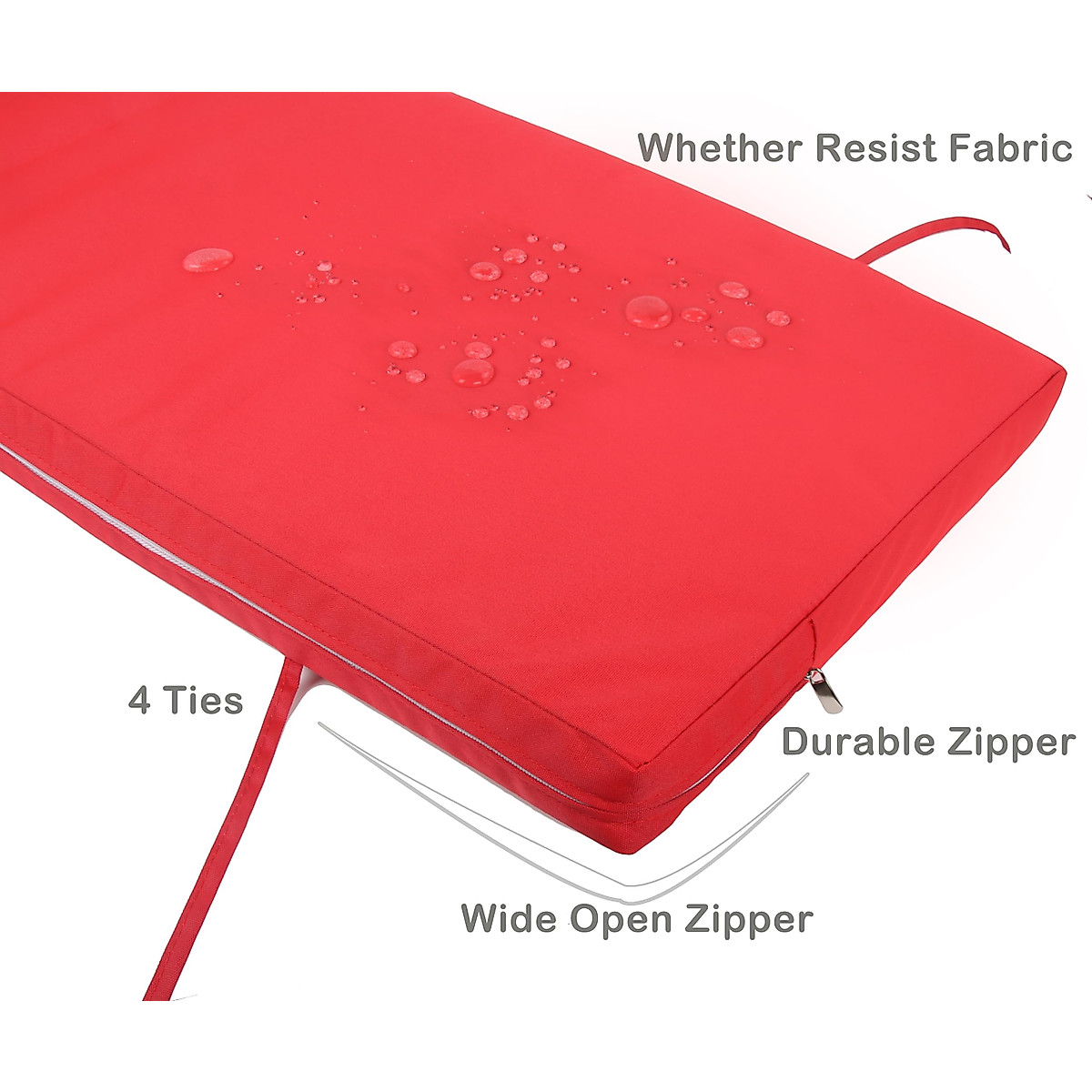 Sigmat Bench Cushion 36 in for Outdoor Furniture Water Resistant and Fade Resistant Patio Settee Long Cushion Black 36x14x2 Inch