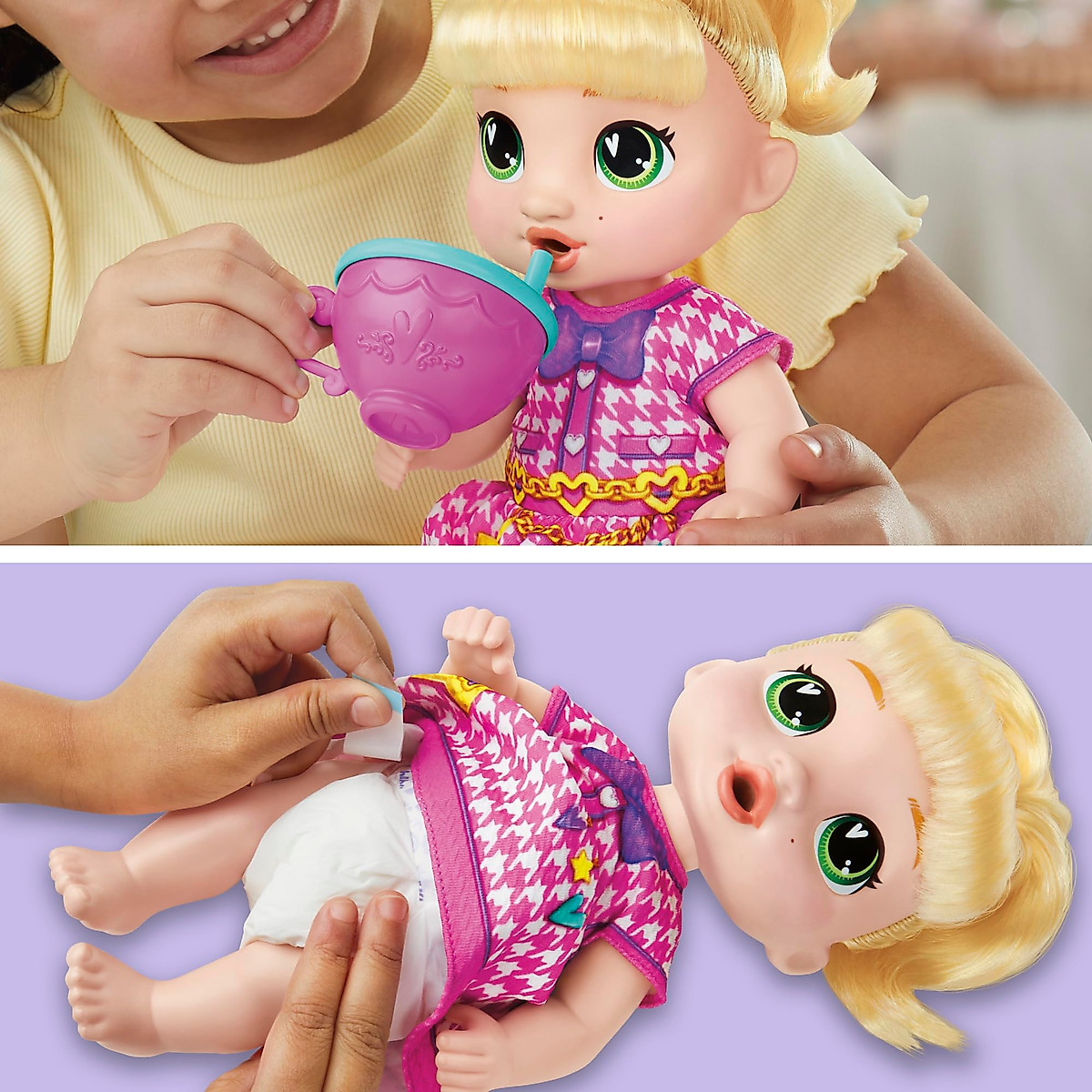 Baby Alive Bubbly Tea Party LaLa GooGoo Doll with Teapot Accessories, Blonde Hair, 11 Inches, Toys for 3 Year Old Girls and Boys & Up