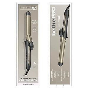 INFINITIPRO BY CONAIR Tourmaline Ceramic 1-inch Curling Iron, 1-inch Digital Curling Iron, 1-inch barrel produces classic curls – for use on short, medium, and long hair