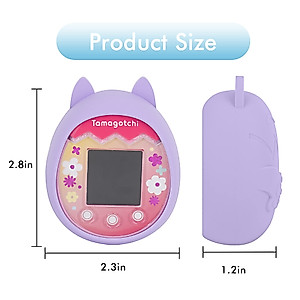 RHCOM Virtual Pet Game Machine Silicone Case Compatible with Tamagotchi Pix with Hand Strap. (Purple)