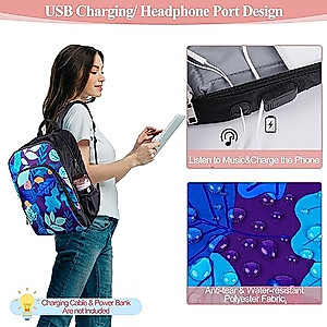 MHJY Carry On Backpack Travel Backpack for Women with Detachable Toiletry Bag,15.6 Inch Laptop Backpack Airline Approved,Blue Green