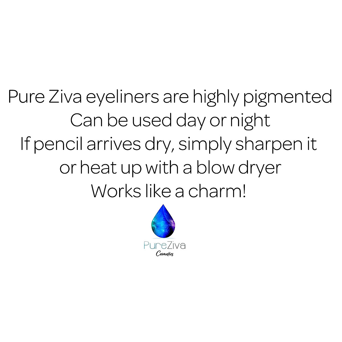 Pure Ziva Charcoal Dark Matte Grey Gray Sexy Smoke Wooden Eyeliner Pencil, HD Professional Eye Liner Smudge Proof Highly Pigmented No Animal Testing & Cruelty Free