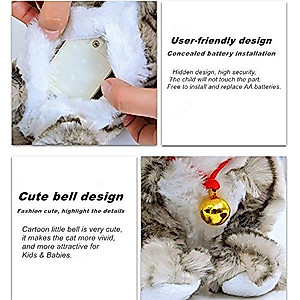 Smalody Interactive Plush Toys, Novelty Sound Control Electronic Cat Electronic Pets Robot Cat Gift for Children (White)