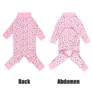 Recovery Suit for Large Medium Dogs After Surgery, Soft Breathable Anti Licking Dog Onesie E-Collar & Cone Alternative, Pet Bodysuit for Preventing Hair Loss Full Cover Wound(4XL, Pink Bunny)