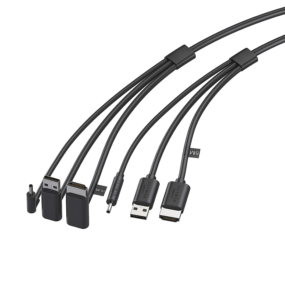 Skywin 3-in-1 Round HTC Vive Compatible Cable - Replacement 3-in-1 Connection Cable for HTC Vive Headset and Linkbox (5 Meters / 16 Feet)