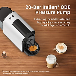 CHULUX Bafèstro Espresso Machine, 20 Bar Italian ODE Pump Mini Espresso Machine for Nespresso Original Capsules, Single Serve Coffee Machine for Home Espresso & Lungo Maker, One-Touch, 1400W