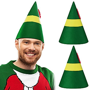 2 Pcs Christmas Elf Hat the Elf Costume Accessories Christmas Elf Buddy Hat Holiday Santa Hats Elves Hats for Men Women Costume Supplies()