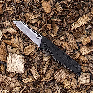 STATGEAR Ledge Slip-Joint Pocket Folding Knife | D2 Steel, G10 Handle, Reversible Tip-Up Carry Pocket Clip - EDC Hunting Compact Rugged Everyday Carry Slip Joint…