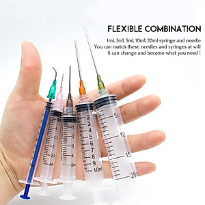 Glue Applicator Syringe with Blunt Tip Needle and Cap, for Liquid, Glue, Ink, Perfume, Lip Gloss Making