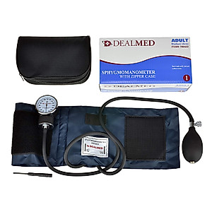 Dealmed Blood Pressure Monitor and Stethoscope Bundle | Includes (1) Arm Blood Pressure Monitor with Adult Cuff (Black) and (1) Dual-Head Stethoscope (Black)