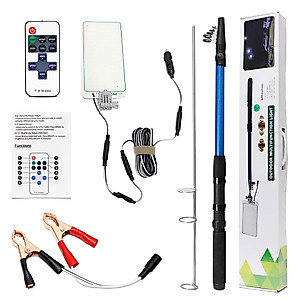 Uboway Outdoor Camping Lights Telescopic Fishing Rod Lamp with IR Remote for Camping, Fishing, Travelling, Party 12V
