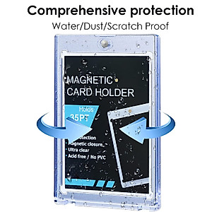 25 ct Magnetic Card Holder 35pt, Card case Holder for Trading Cards，Card Protectors Hard Plastic, Card Sleeves Display case for Baseball Card Sports Cards