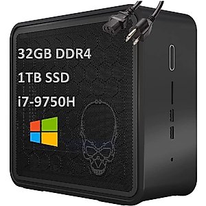 Newest Intel NUC 9 NUC9i7QNX Ghost Skull Canyon Extreme Gaming Box Elite Mini Business Desktop (Intel 6-Core i7-9750H, 32GB RAM, 1TB PCIe SSD) 2 x Thunderbolt, WiFi 6, HDMI, Windows 10 Pro, IST Cable