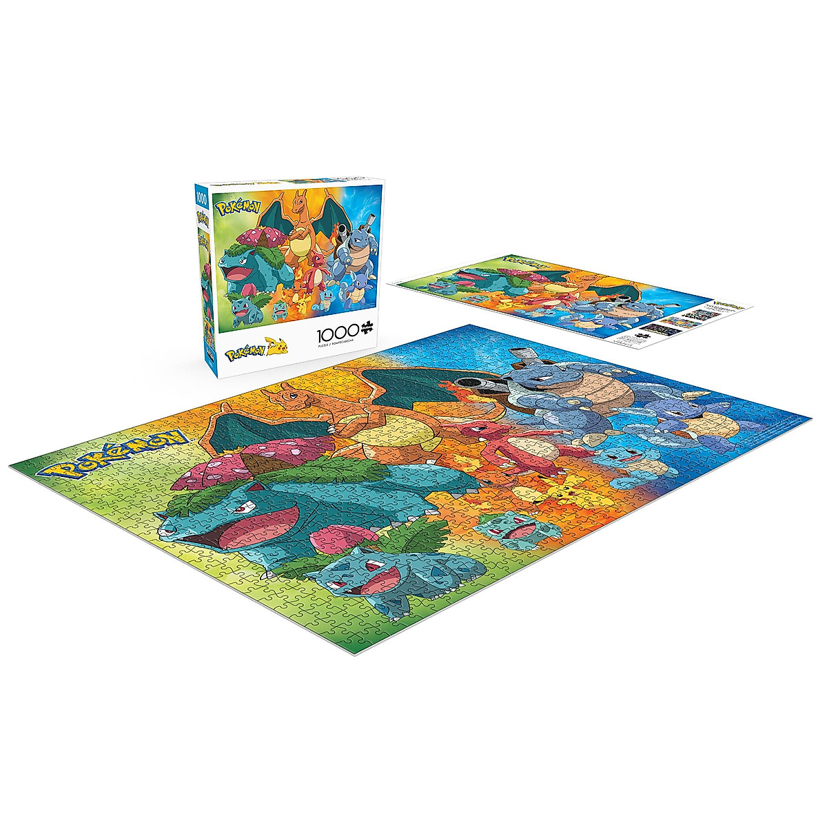 Buffalo Games - Pokemon Kanto Region Evolutions - 1000 Piece Jigsaw Puzzle for Adults Challenging Puzzle Perfect for Game Nights - 1000 Piece Finished Size Is 26.75 x 19.75