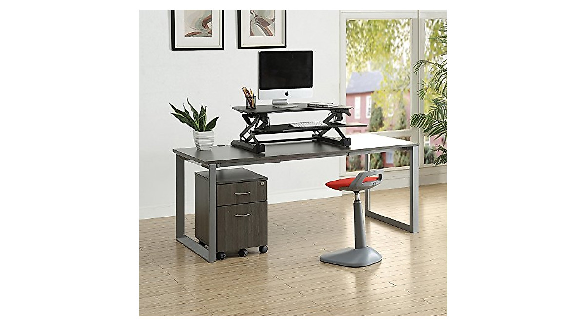 Lorell Gas Lift Monitor Riser for Ergonomic Desk Setup