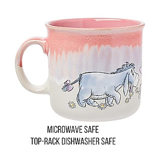 Silver Buffalo Winnie the Pooh Featuring Piglet, Tigger, and Eeyore Reactive Glaze Ceramic Camper Mug, 20 Ounces
