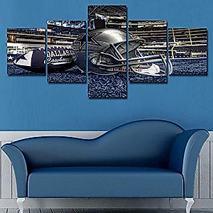 TUMOVO 5 Panel Canvas Prints Painting Wall Art Sport Home Decor Framed Pictures Modern Artwork Home Decor for Living Room Giclee Gallery-Wrapped Stretched Ready to Hang(50''Wx24''H)