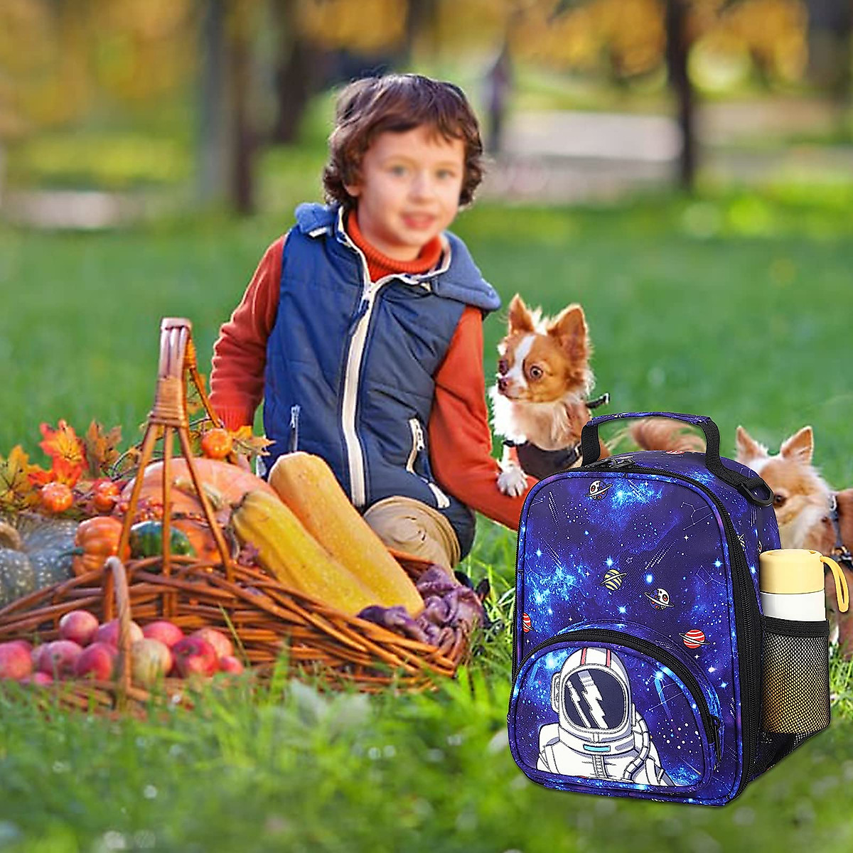 BTOOP Lunch Box Kids for Boys Insulated Lunch Bag Cute Reusable Thermal Meal Cooler Tote Bags with Removable Shoulder Strap for School Travel