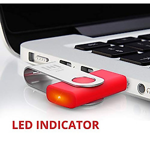 MOSDART 32GB USB 2.0 Flash Drive 5 Pack Swivel Bulk FAT32 Thumb Drives Jump Drive Zip Drive Memory Sticks with Led Indicator,Black/Blue/Red/White/Green (32 GB, 5Pack Mix Color)