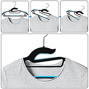 Tinfol 30PC Plastic Hangers Space Saving Clothes Hangers, Dry Wet Hangers with Blue Non-Slip Pads Clothes - Suit Hangers Heavy Duty Coat Hanger Perfect for Cloth,Underwear, Pants, Shirts and Sweaters