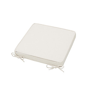 Magpie Fabrics Square Corner Seat Cushion, 18" x 18" x 2.5", 2 Pack, Indoor/Outdoor Waterproof Weather Resistant Universal Chair Pads for Patio Garden Dining - Cream Beige