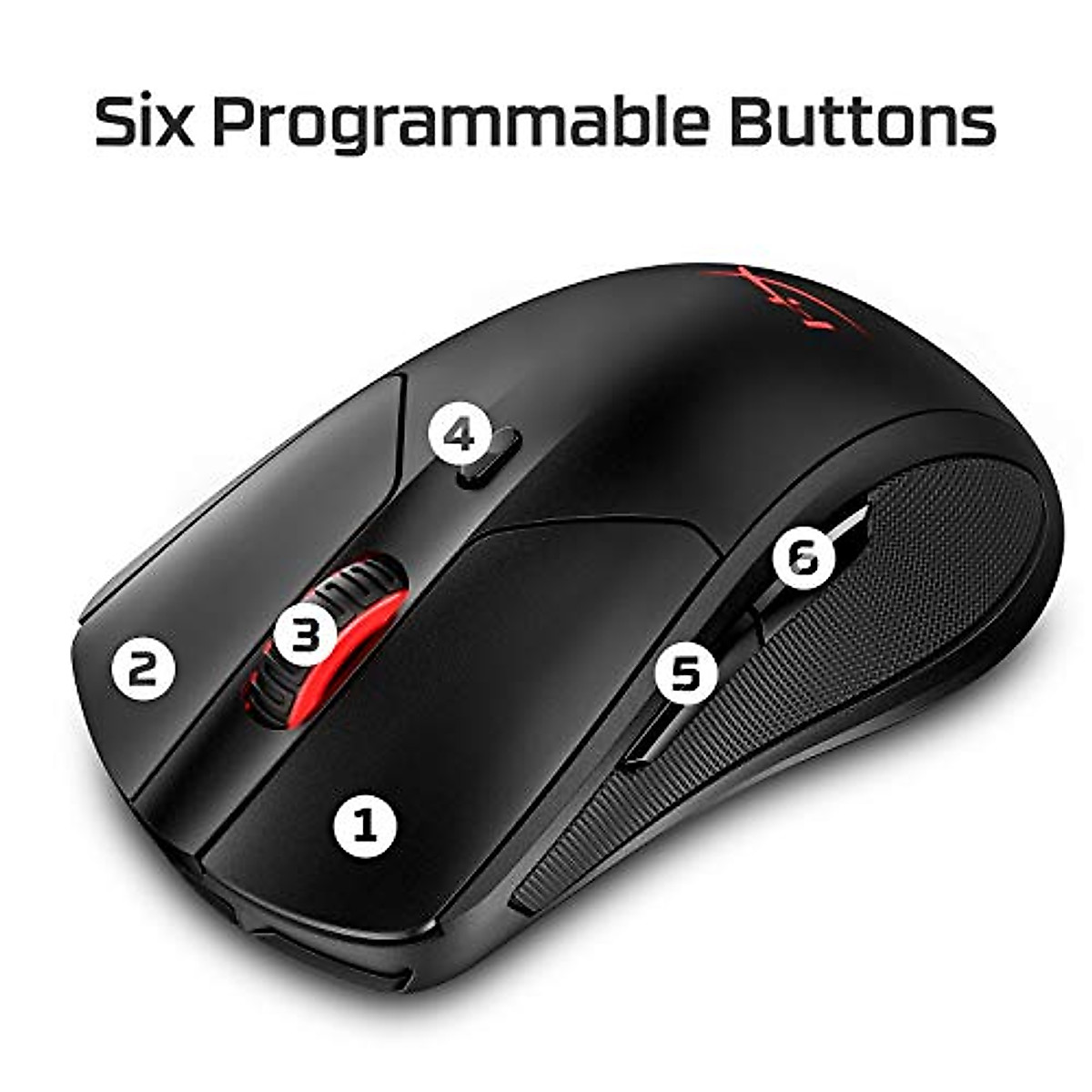 HyperX Pulsefire Dart - Wireless RGB Gaming Mouse, Software-Controlled Customization, 6 Programmable Buttons, Qi-Charging Battery up to 50 hours - PC, PS4, Xbox One Compatible,Black