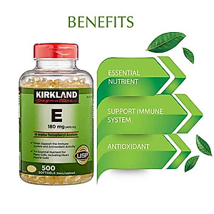 Kirkland Signature – Calcium Citrate, Magnesium and Zinc 500 Tablets + Vitamin E 400IU, 500 Softgels (Bundle of 2 Units Total)