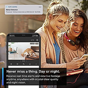 TP-Link Tapo 2K Pan/Tilt Security Camera for Baby Monitor, Dog Camera w/ Motion Detection, Motion Tracking, 2-Way Audio, Night Vision, Cloud &SD Card Storage, Works w/ Alexa & Google Home (Tapo C210)