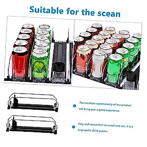 Mobestech Plastic Drinkware Drink Pusher A Plastic Drinkware Bottle Sliding Organizer Drink Propeller Drink Shelf Replenishment Pusher Hydrating Putter Cart Drinks Plastic Drink Propeller