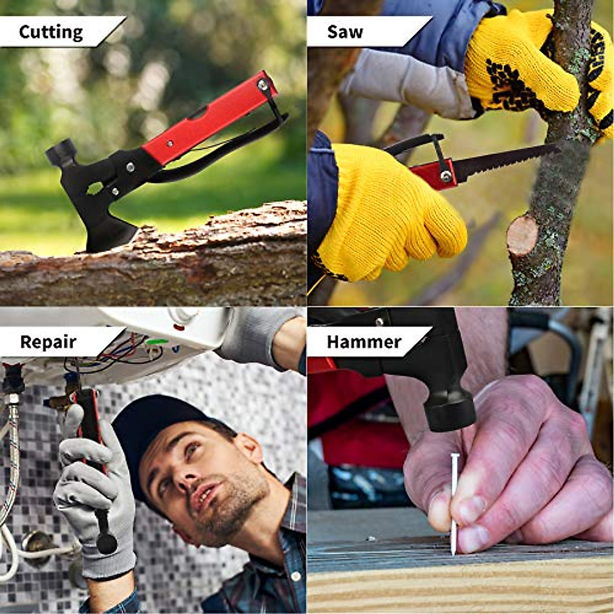 Camping Accessories Hunting Survival Gear Hatchet 15 in 1 Snowflake Multi Tool Knife and Equipment Axe Tools Mens Gifts for Christmas Stocking Stuffers