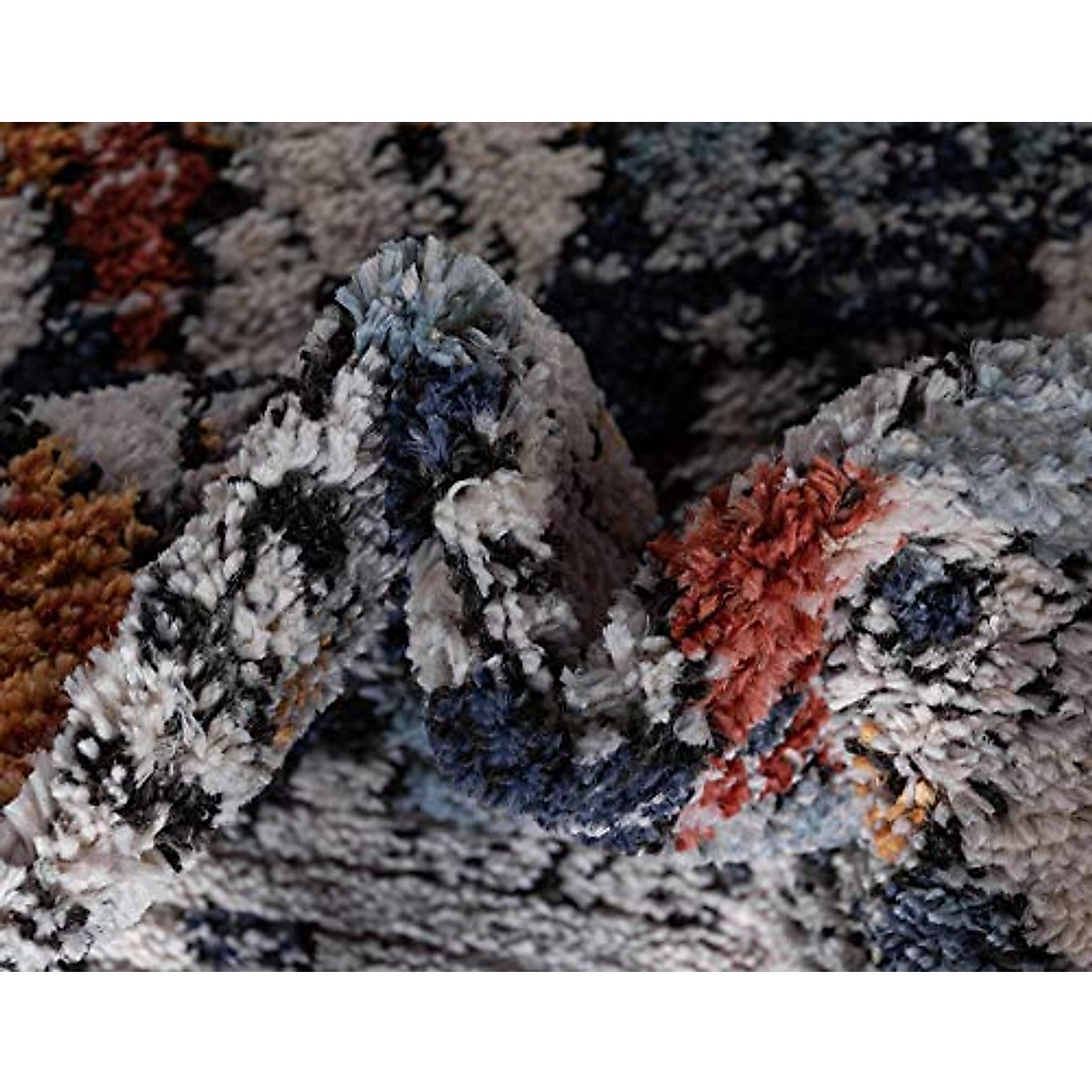 Rugs.com Morocco Collection Rug – 8' x 10' Navy Blue High-Pile Rug Perfect for Living Rooms, Large Dining Rooms, Open Floorplans