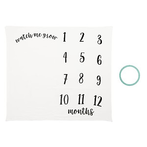 Kate & Milo Baby Monthly Milestone Blanket, Infant Milestone Markers, Newborn Photoshoot Photo Props, Baby Girl or Baby Boy Gift, Large Blanket